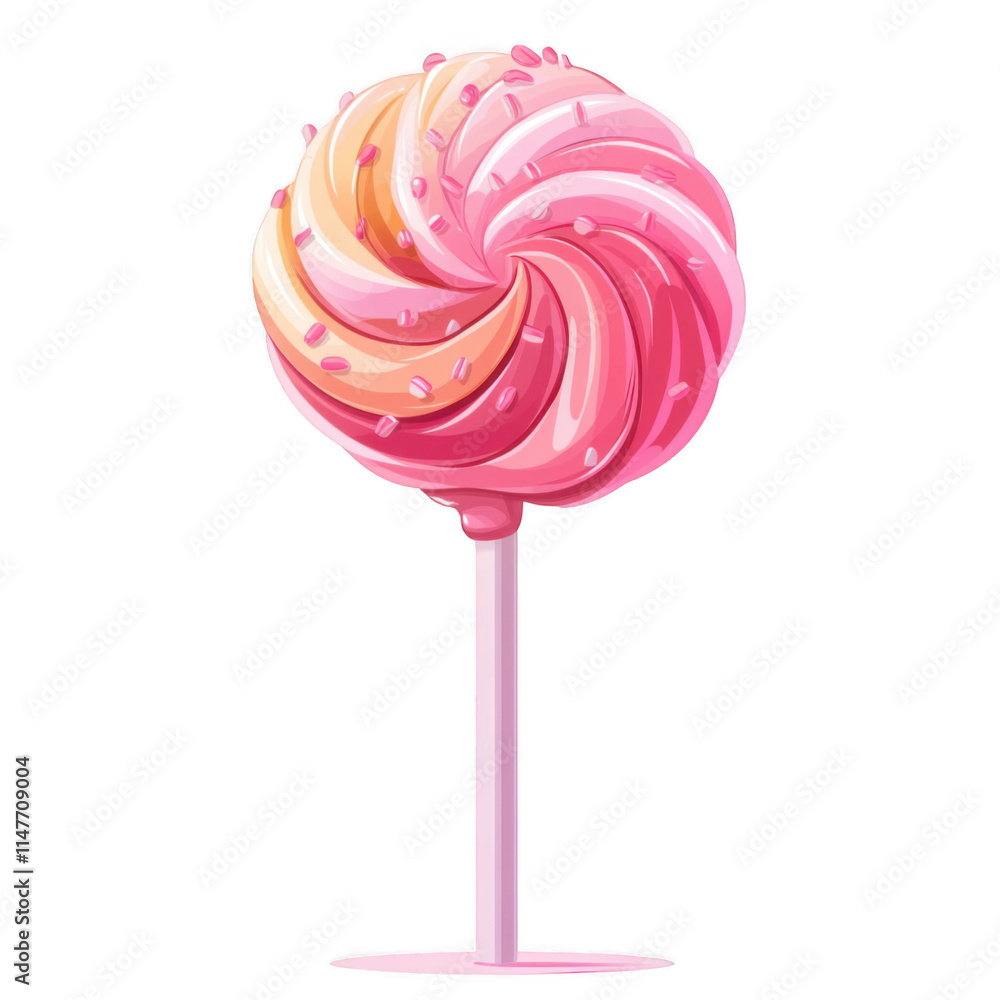 pink icon of Candy isolated on a transparent background Minimalist flat ...