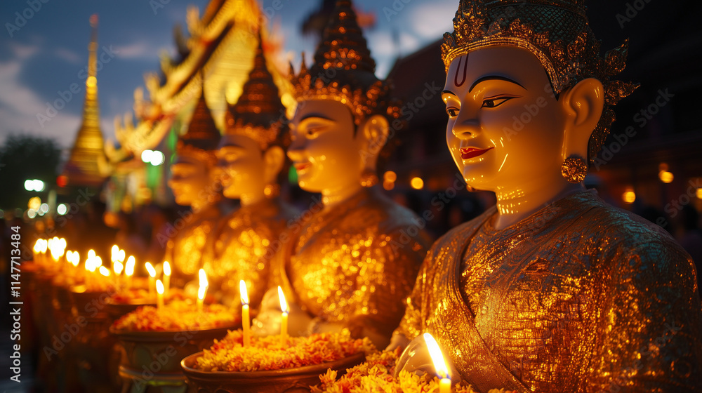 Candle Festival, a grand parade with giant wax statues of intricately ...