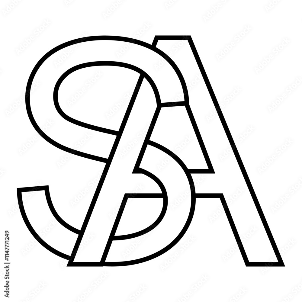 Logo sign sa as icon double letters logotype s a Stock Vector | Adobe Stock