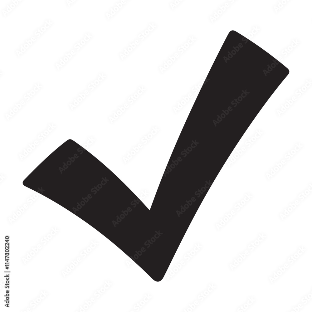 Check Mark Symbol Vector Silhouette for Confirmation and Approval Stock ...