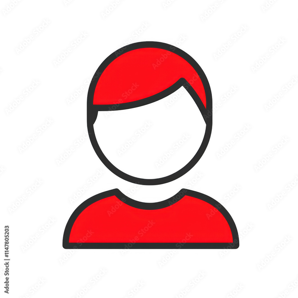 Red icon of contact isolated on a transparent background Minimalist ...