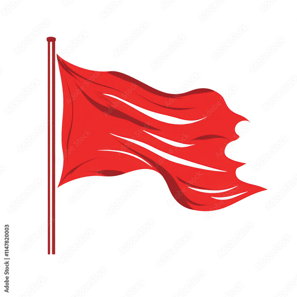 Red icon of Flag isolated on a transparent background Minimalist flat ...