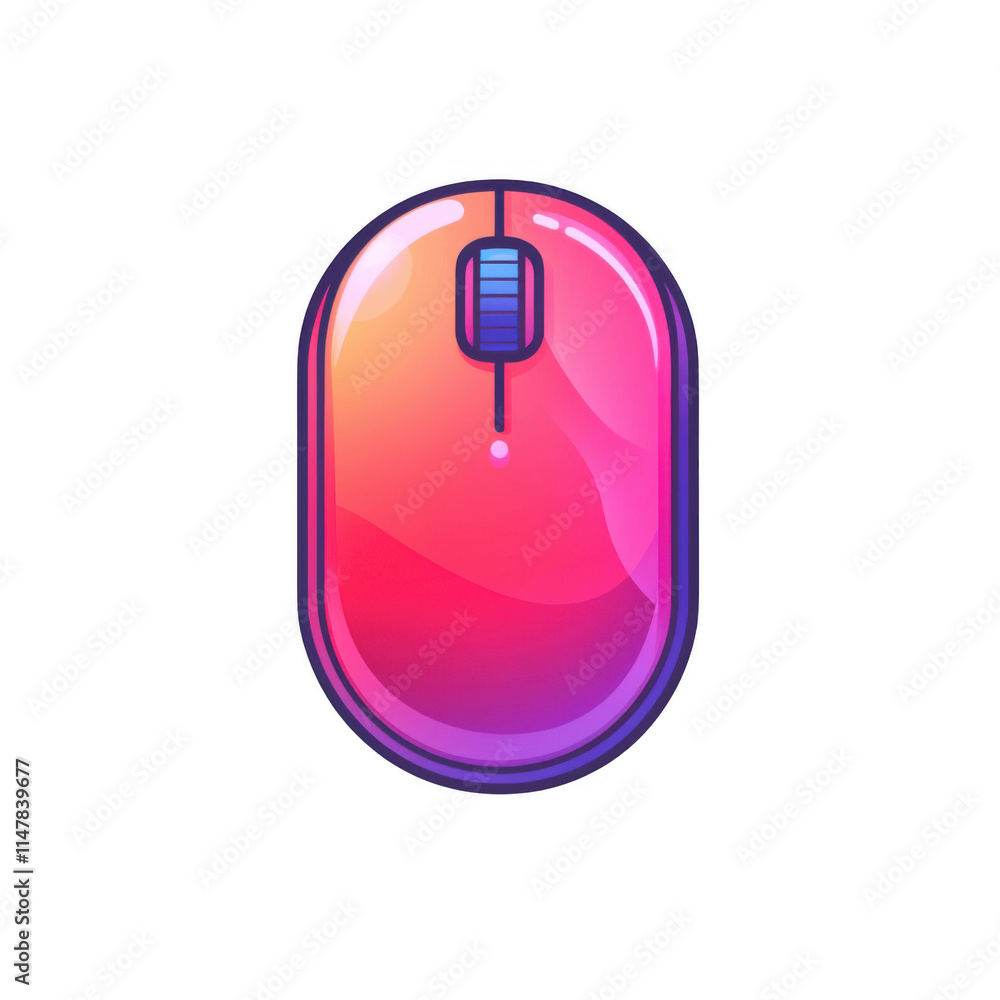 Red icon of mouse computer isolated on a transparent background ...
