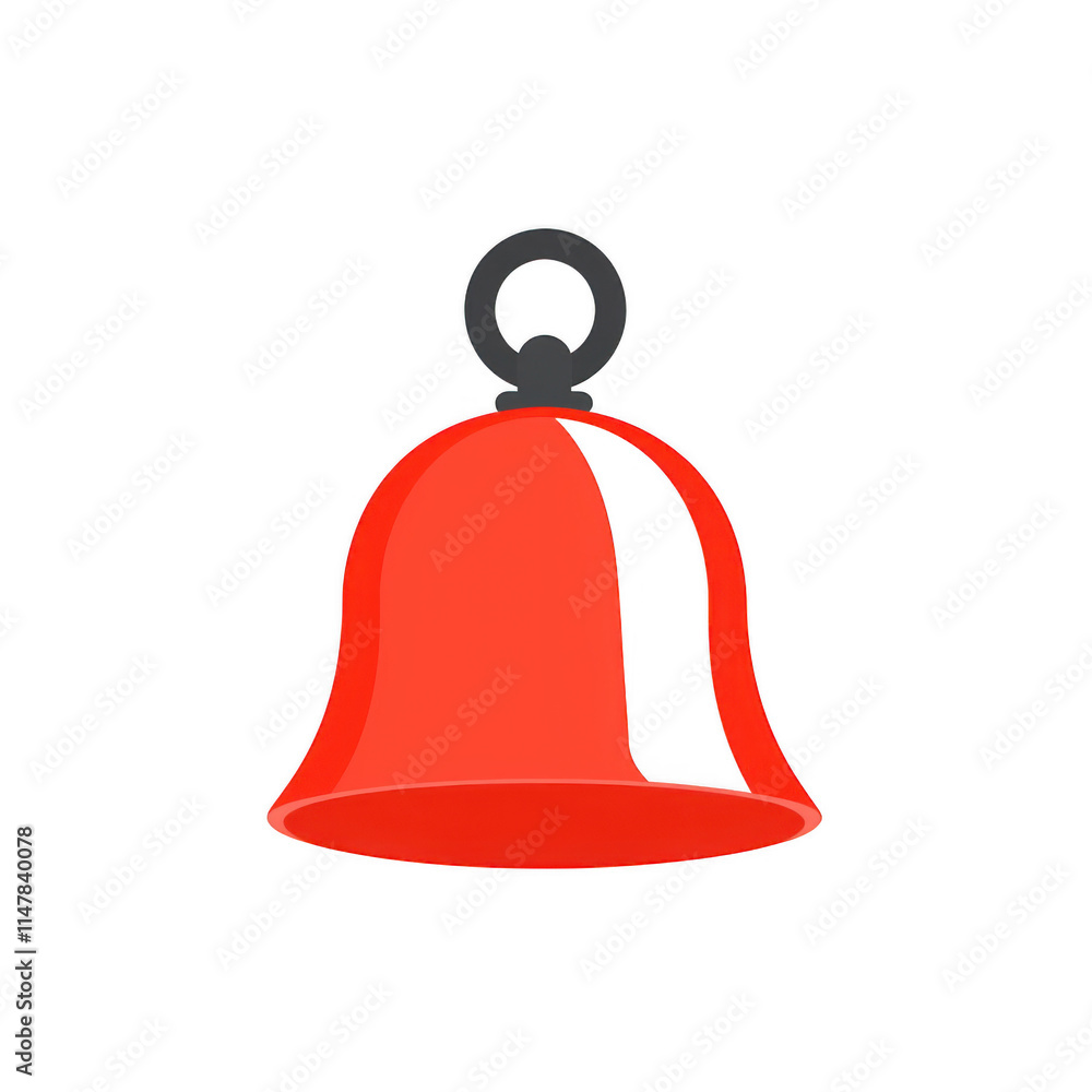 Red icon of Notification Bell isolated on a transparent background ...