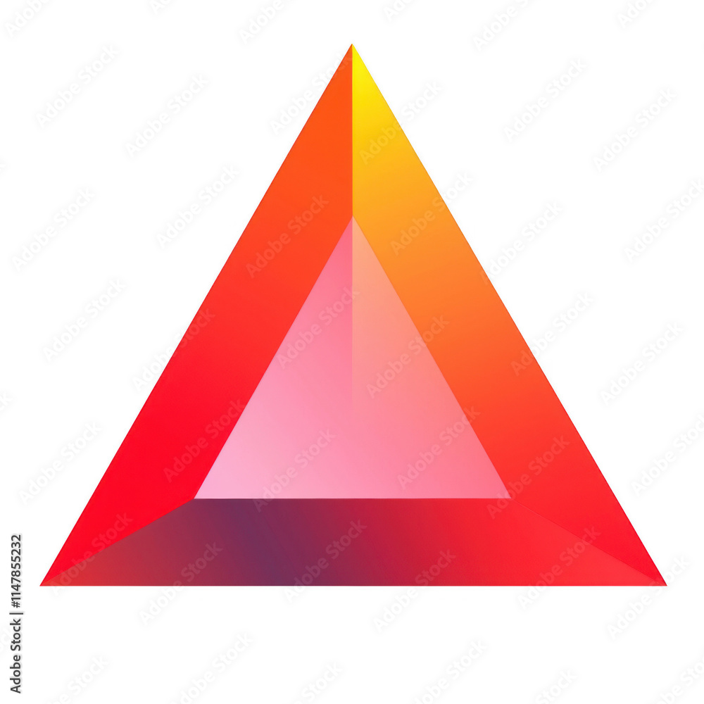 Red icon of Triangle isolated on a transparent background Minimalist ...