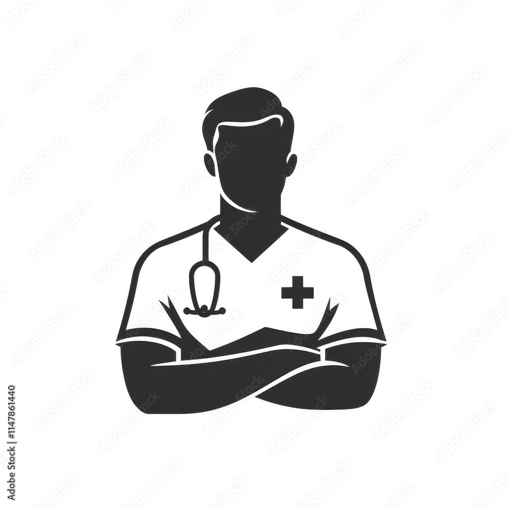 white icon of Clinic isolated on a transparent background Minimalist ...