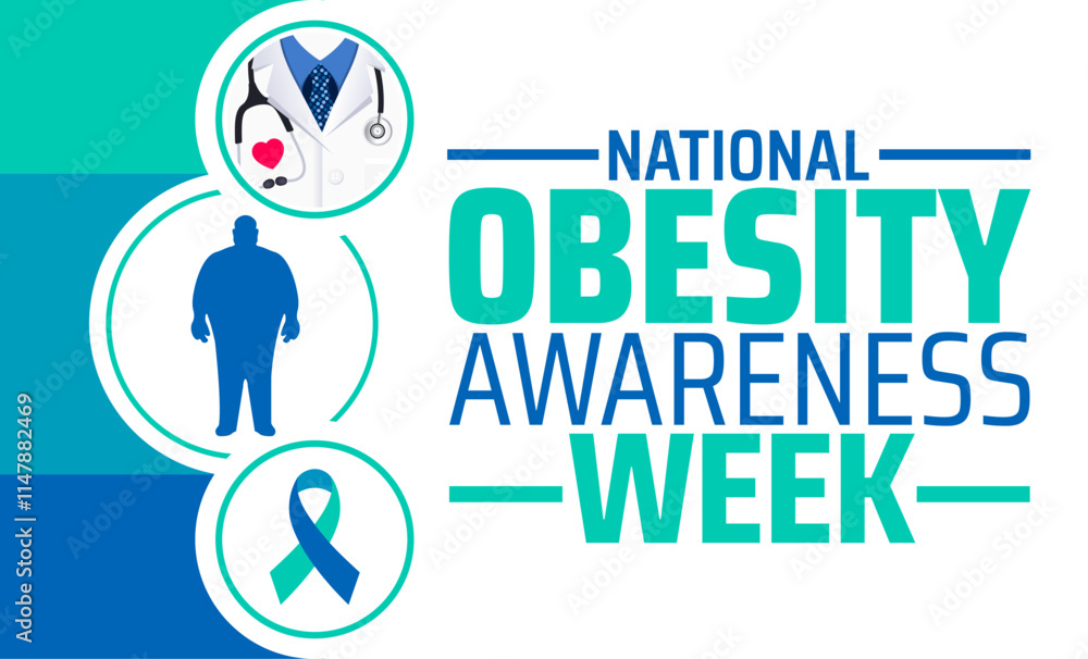 National Obesity Awareness Week background banner or poster design ...