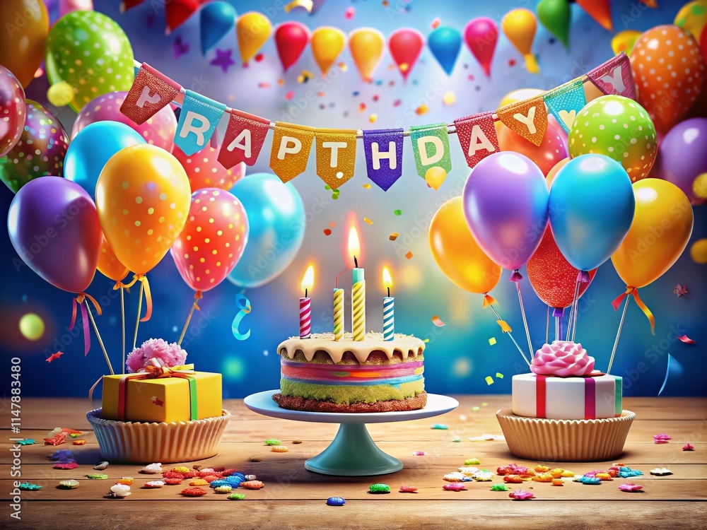 Happy Birthday Banner Poster Design, High-Resolution Birthday Card ...