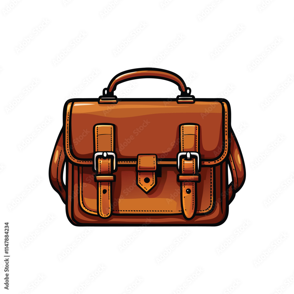 High-resolution image of a luxurious, smooth leather messenger bag ...