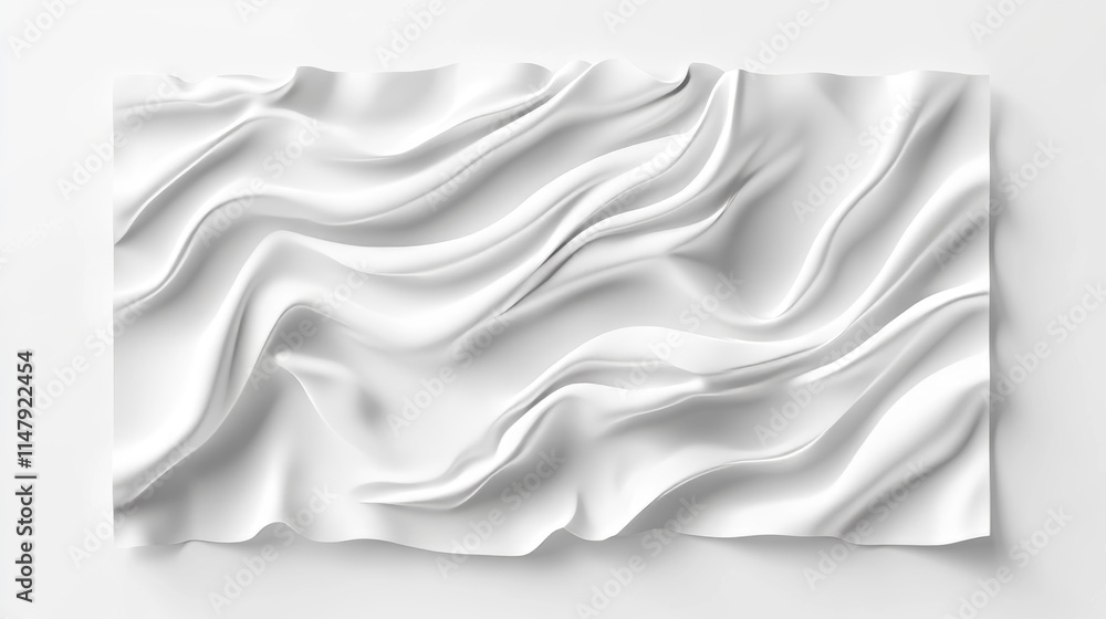 Ilustración de Stock Crumpled and wrinkled white paper mockup ...