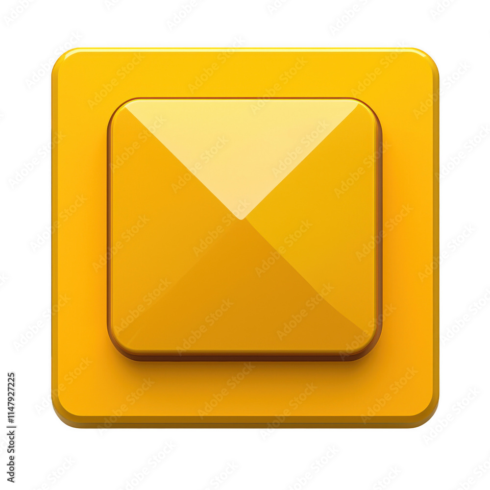 yellow icon of Square isolated on a transparent background Minimalist ...
