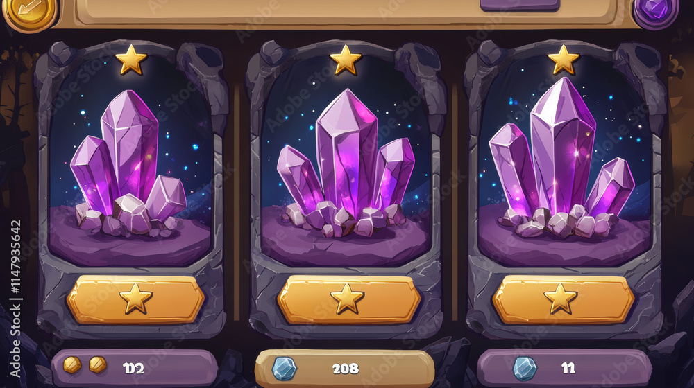 Game ui interface boards with level score, win and lose banners from ...