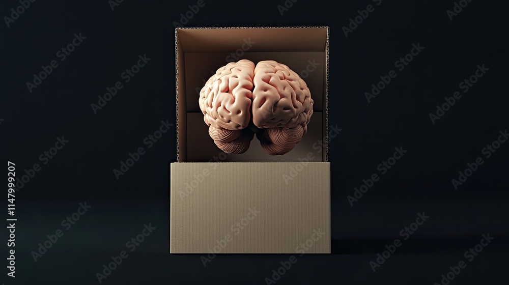 Brain in a Box: A thought-provoking image of a human brain inside a ...