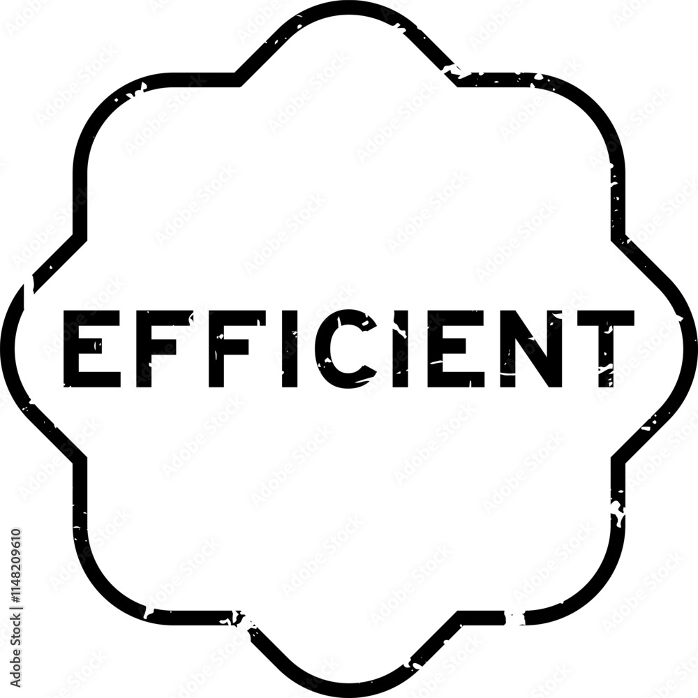Grunge black efficient word rubber seal stamp on white background Stock ...