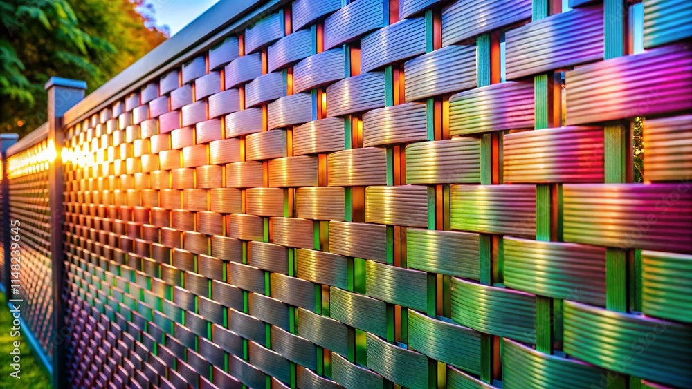 Modern Aluminum Fence Privacy Screen: Macro Photography of Metal ...