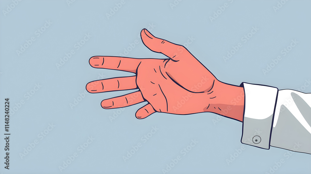 hand tingling, shaking, tremor illustration. illness, incident, problem ...