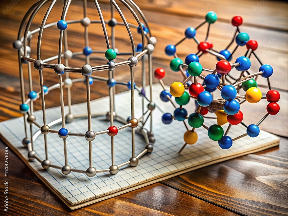 NAD+ Coenzyme Molecule: Microscopic Chemical Structure & Cage Stock ...