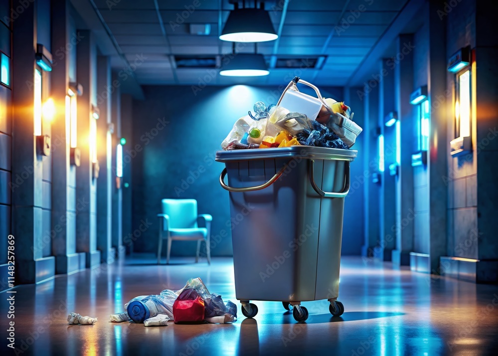 Night Medical Waste Disposal, Hospital Waste Bin, Illuminated Medical ...