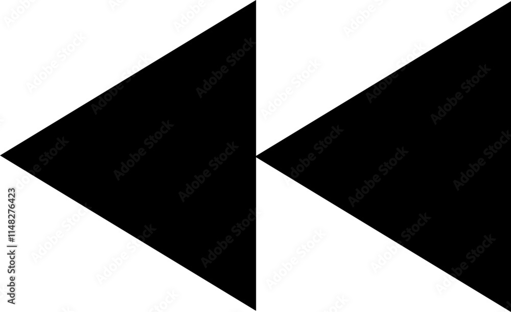 Rewind button icon. Rewind play fast backward button icon. Fast reverse button sign isolated on ...