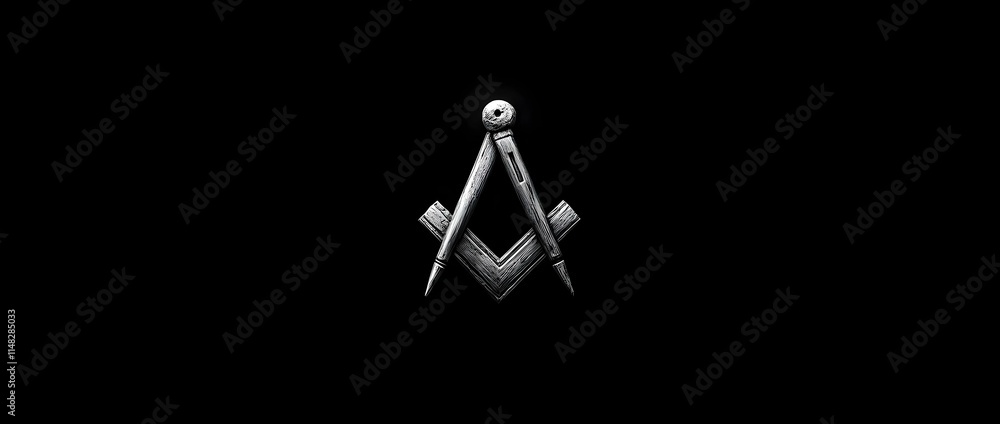 The image depicts the Square and Compasses, one of the most well-known ...