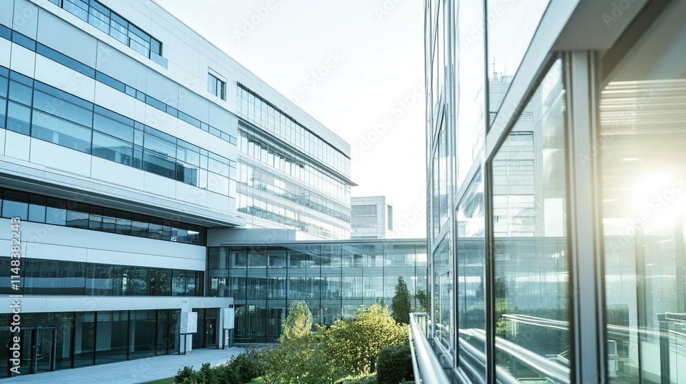 Modern hospital isolation ward exterior showcasing advanced medical ...