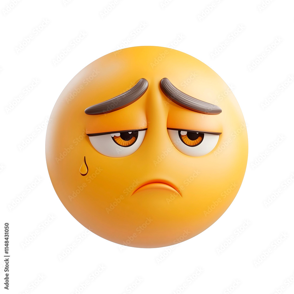 isolated 3d disappointed emoji on plain background sad emoticons ...