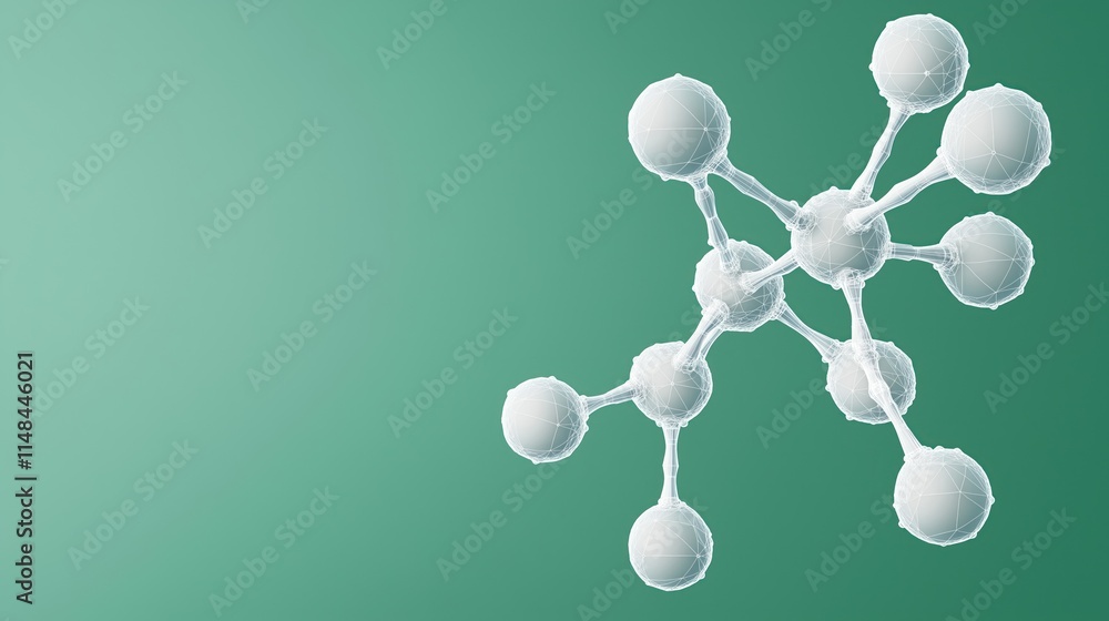 Scientific illustration shows complex molecule structure. Diagram ...