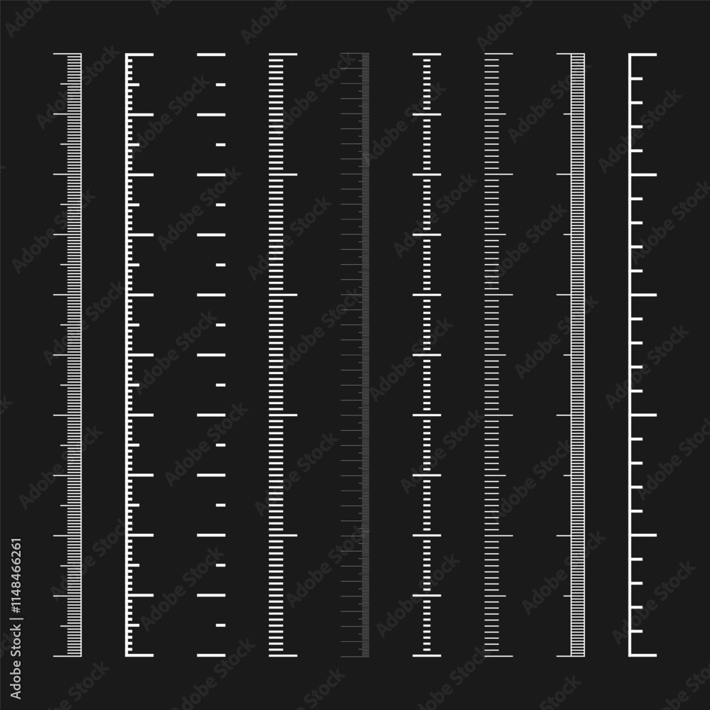 Vertical measurement scales with divisions. Realistic scale for ...