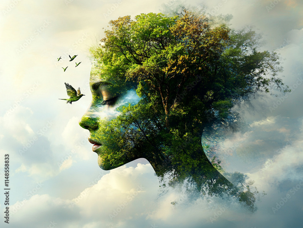 Care for the environment ecology save the world with human face ai ...
