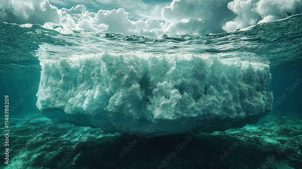 iceberg submerged under water represents the unseen struggles beneath ...