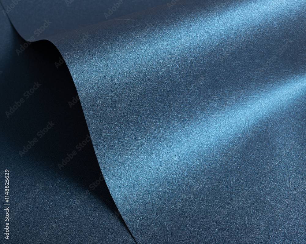 Shimmering dark blue paper texture with a metallic gloss and wavy ...
