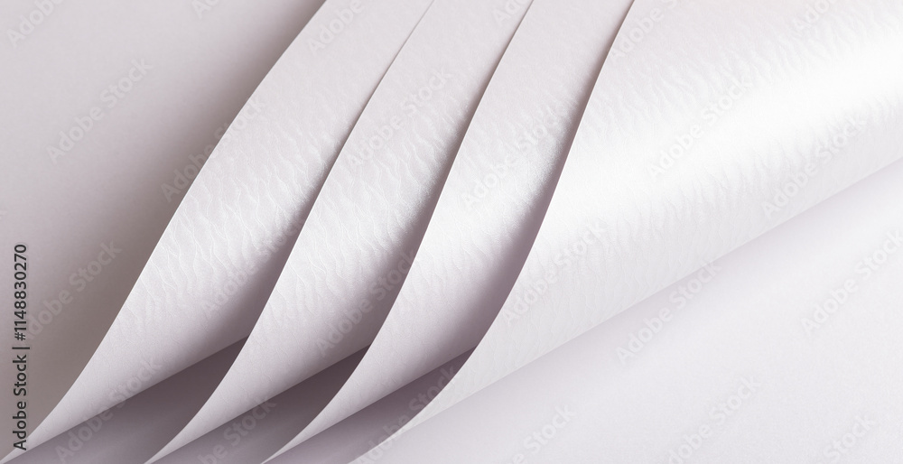 White paper texture with a pearlescent sheen and wavy, overlapping ...