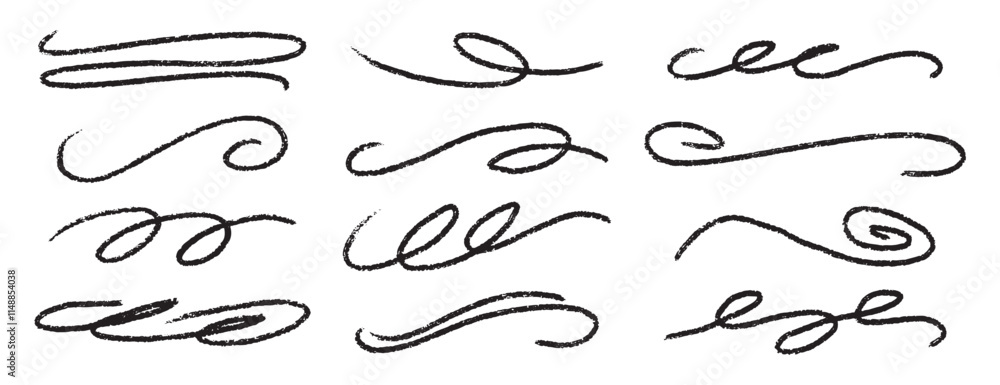 divider collection. doodle hand drawn swashes and flourishes. Ornate ...