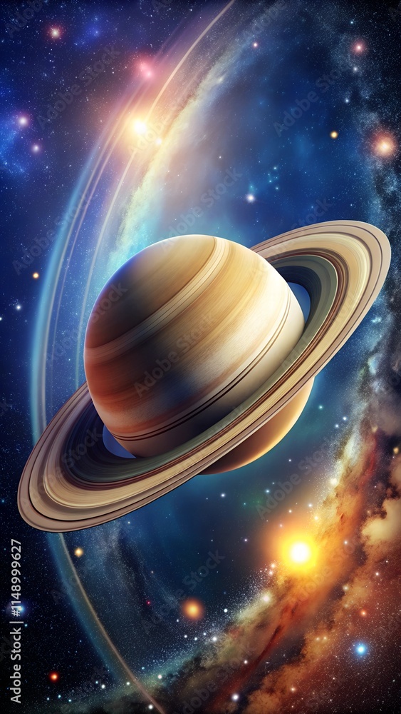 Beautiful planetary image of Saturn in space, showcasing its rings and ...
