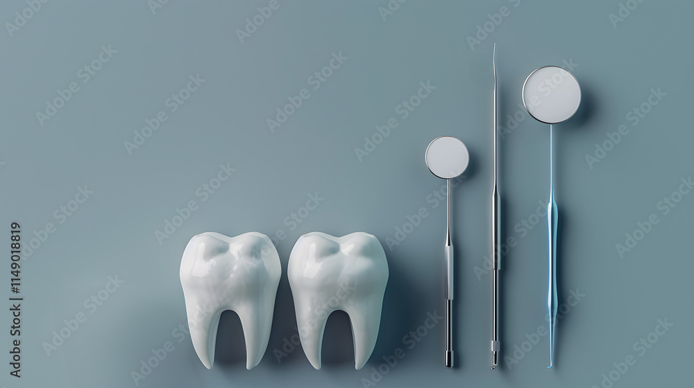 Large, single, healthy white tooth, three smaller teeth which appear to ...