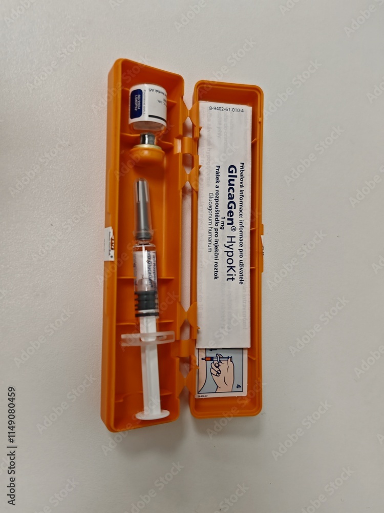Prague,Czech Republic-October 9 2024: Glucagen Hypokit by NOVO NORDISK ...