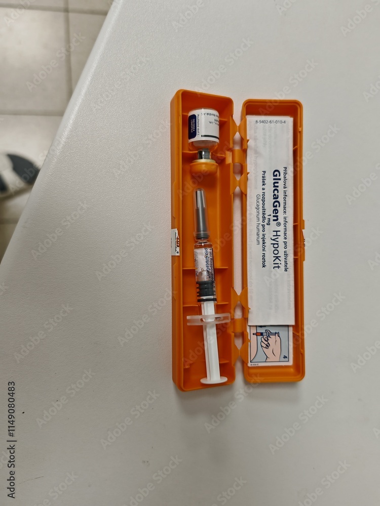 Prague,Czech Republic-October 9 2024: Glucagen Hypokit by NOVO NORDISK ...