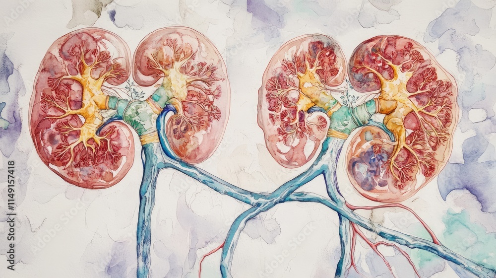 Urinary system showing kidneys and bladder, Human Body Anatomy, renal ...