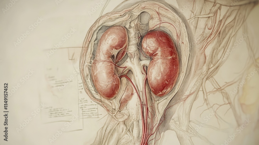 Urinary system showing kidneys and bladder, Human Body Anatomy, renal ...