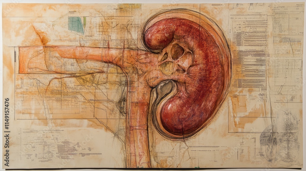 Urinary system showing kidneys and bladder, Human Body Anatomy, renal ...