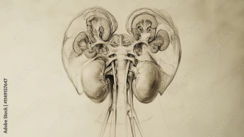 Urinary system showing kidneys and bladder, Human Body Anatomy, renal ...