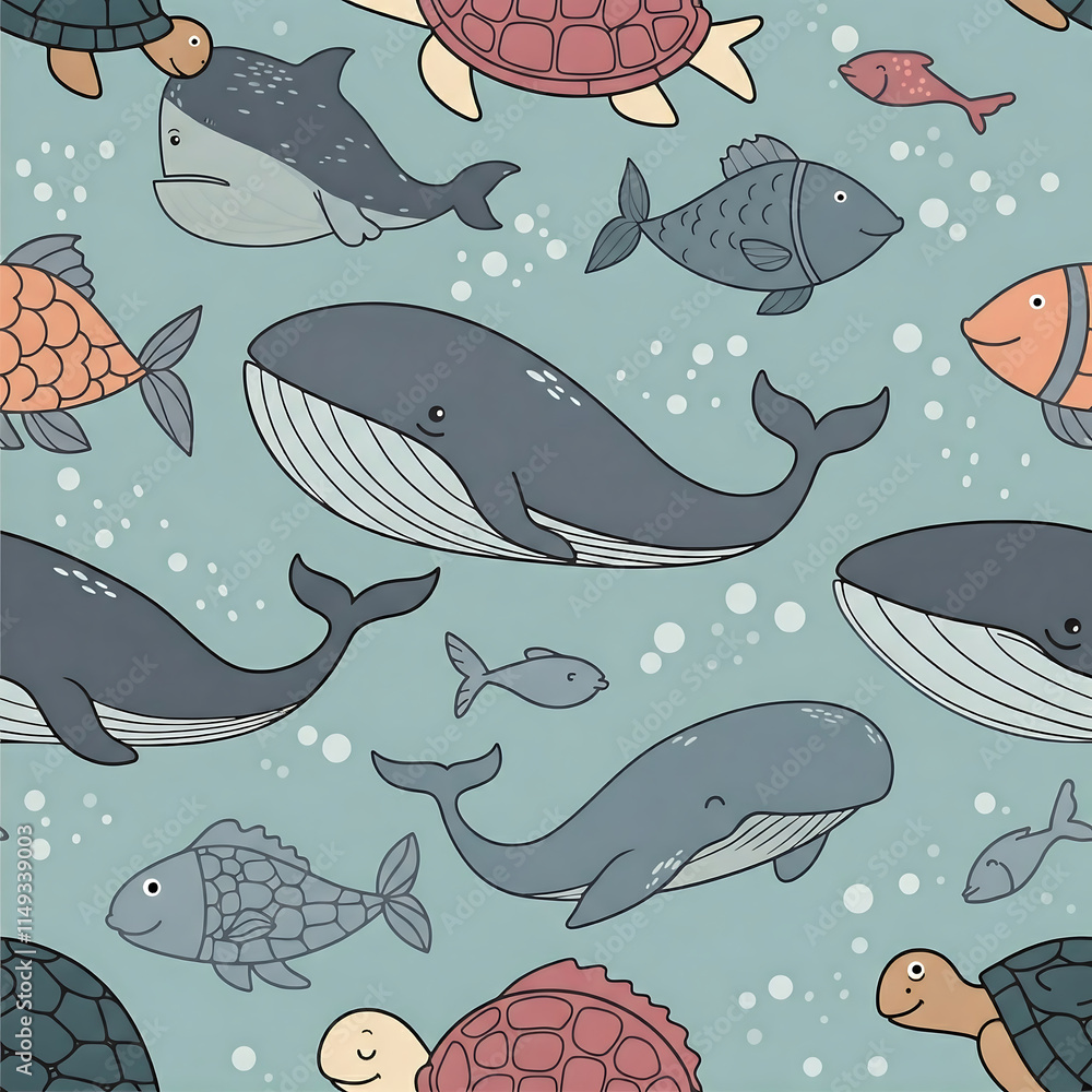Underwater Adventure Seamless Pattern: A playful and whimsical pattern ...