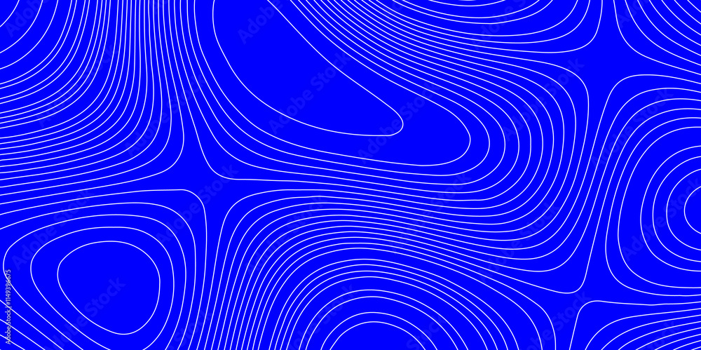 Geographic abstract curve wavy lines background, contour map relief ...