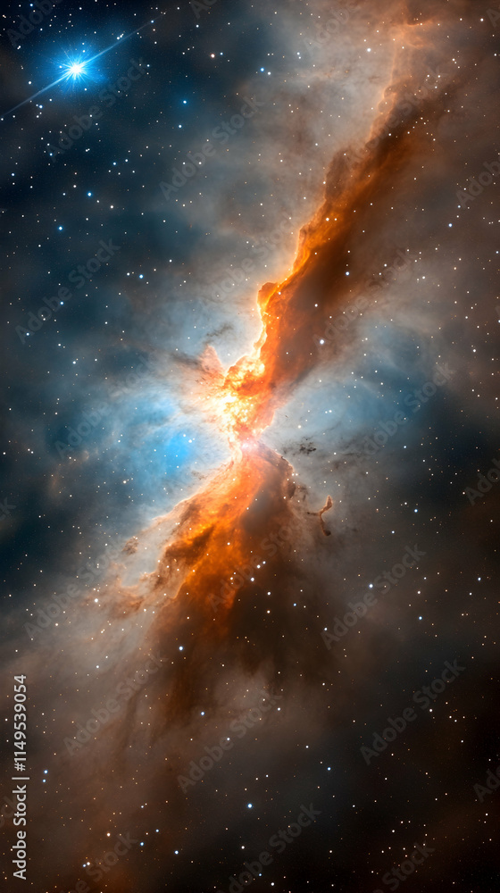 Cosmic Nebula, fiery gas clouds, deep space, stellar background ...