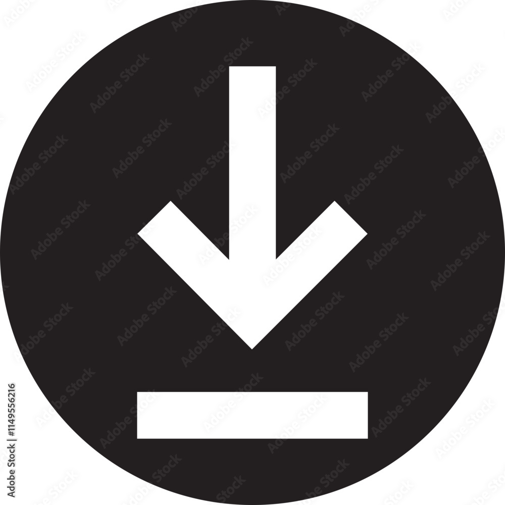 Download icon in flat style. install symbol. Upload button. Load symbol ...
