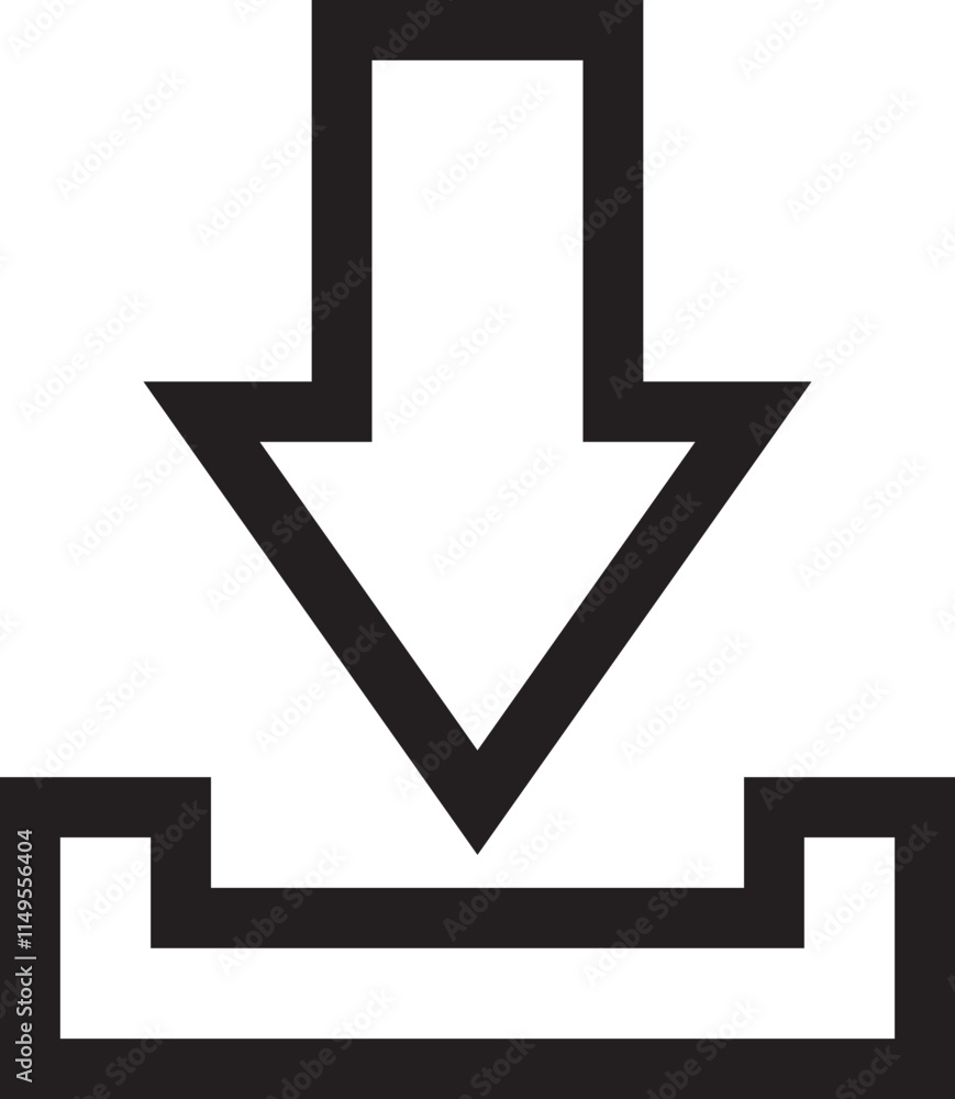 Download icon in outline style. install symbol. Upload button. Load symbol. Software download ...