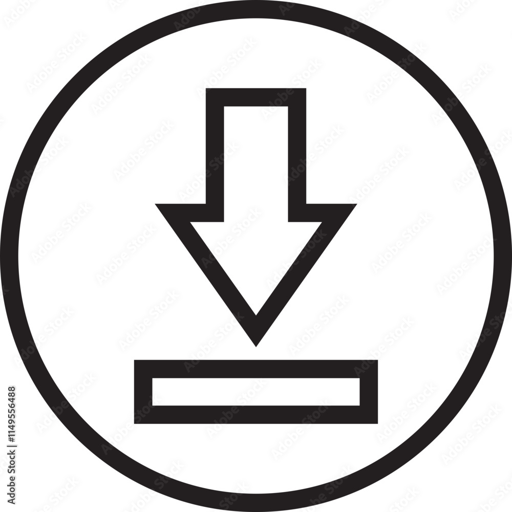 Download icon in outline style. install symbol. Upload button. Load ...