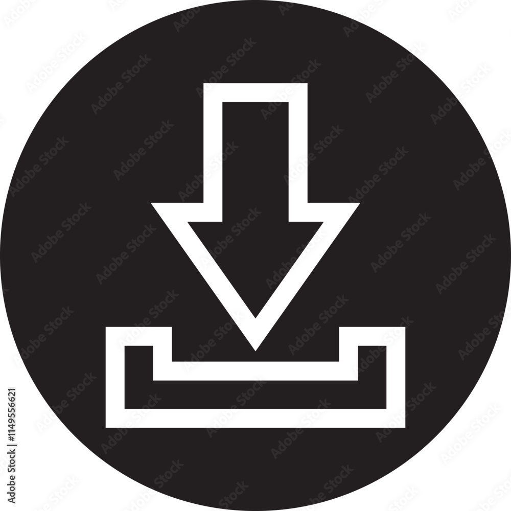 Download icon in outline style. install symbol. Upload button. Load ...