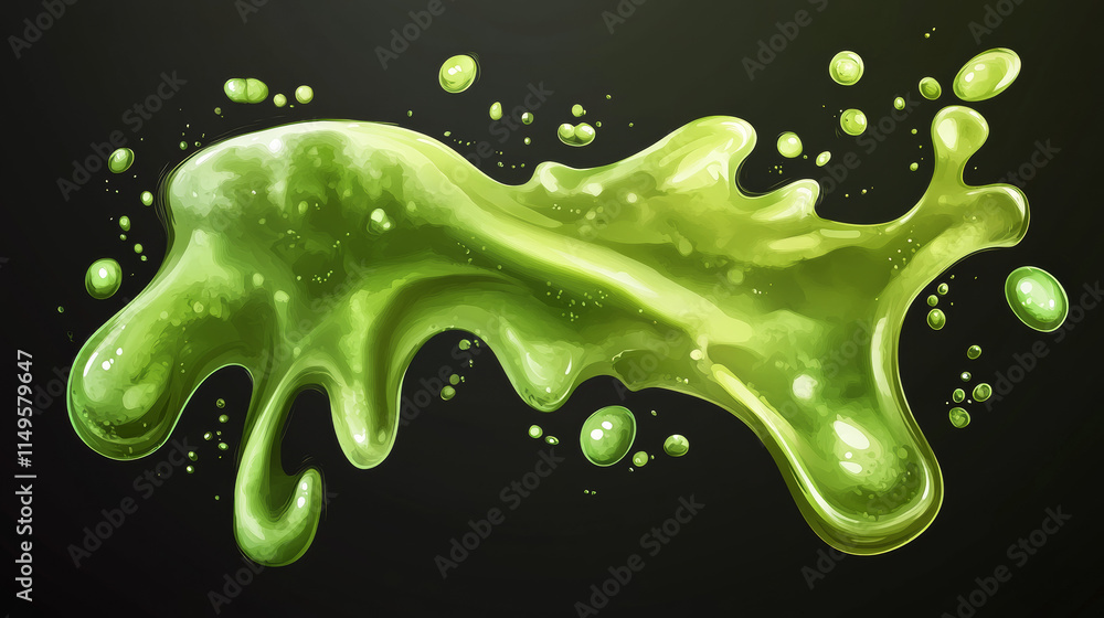 2d liquid toxic puddle and bubble effect isolated vector game fx icon ...