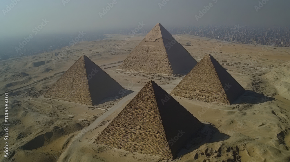 Egyptian pyramids isolated on transparent background. Famous African ...